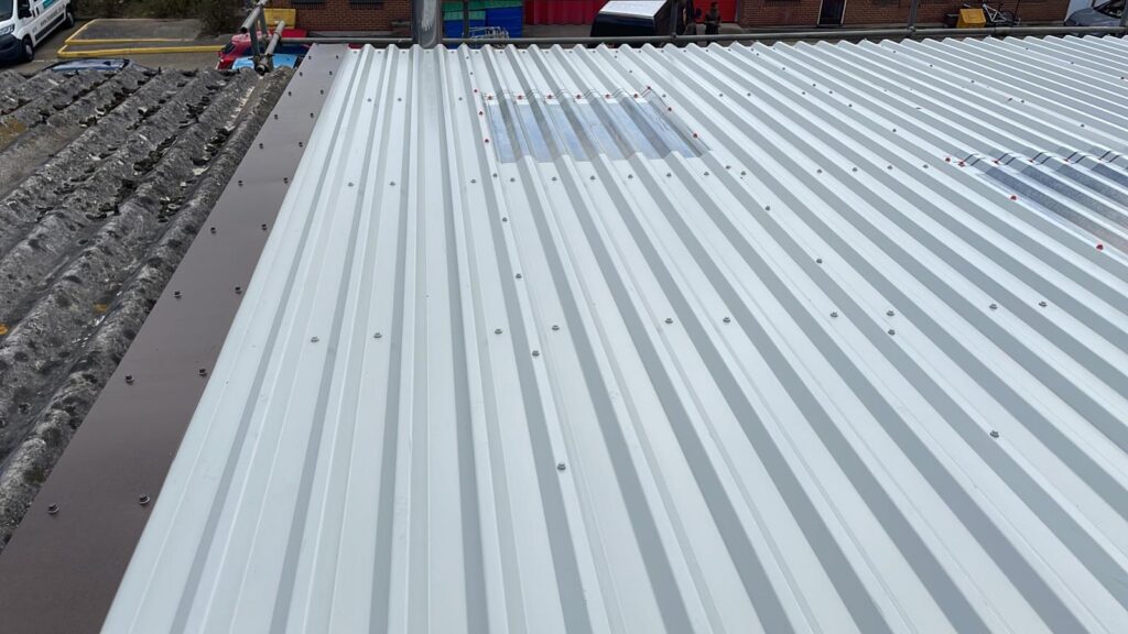 Over-roofing to an office and warehouse roof in Aldershot, Hampshire ...